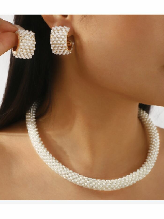 Комплект бижутерии, жемчуг имитация