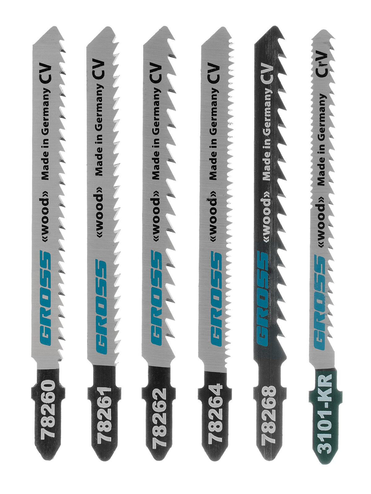 Набор полотен для электролобзика по дереву Gross 6 шт, Profi, пластиковый кейс 78290