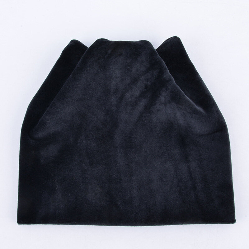 Милая бархатная шапка с кошачьими ушками для женщин, осенне-зимняя защитная шапка-пуловер, вязаная шапка