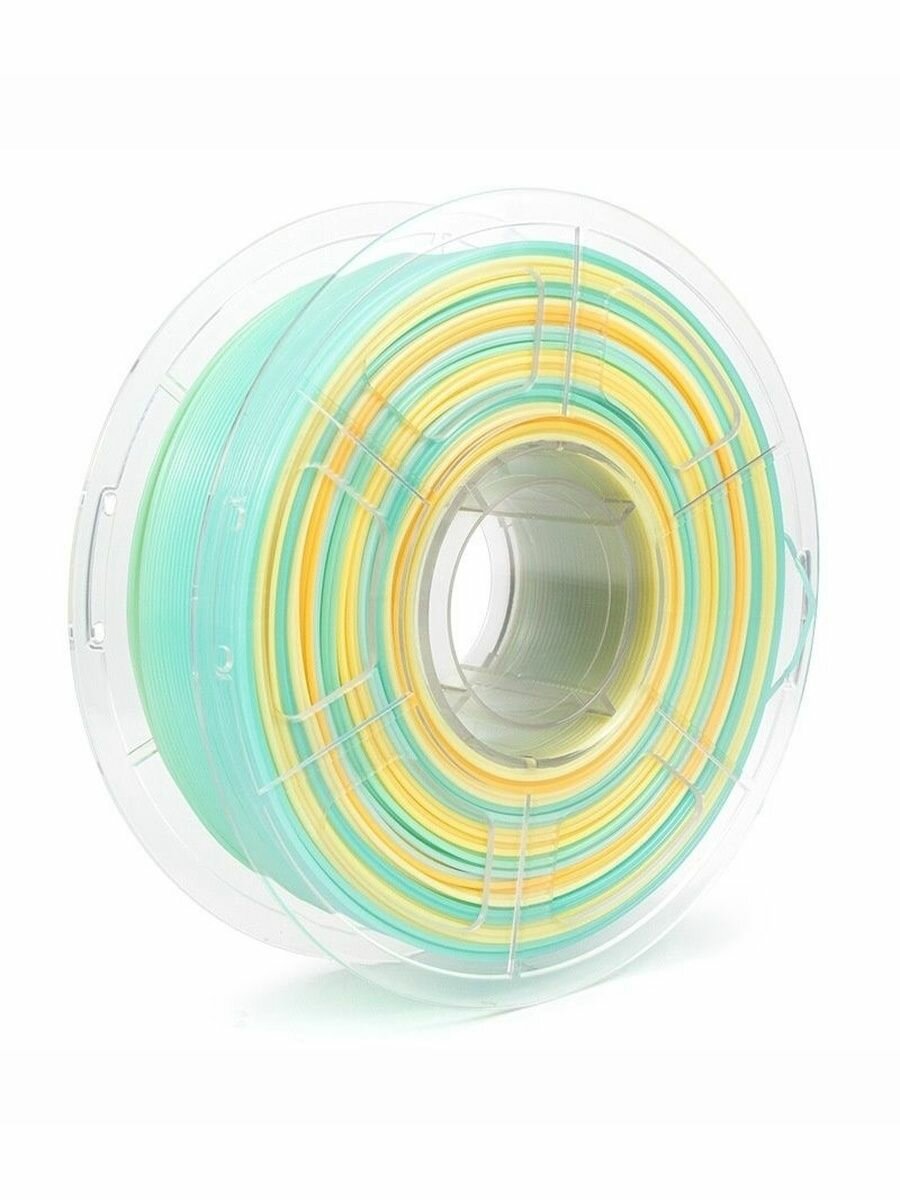 Материал PETG для FDM 3d-принтеров, Полупрозрачный градиент цвет Синий + белый + оранжевый, диаметр 1,75 мм, высококачественный пластиковый материал