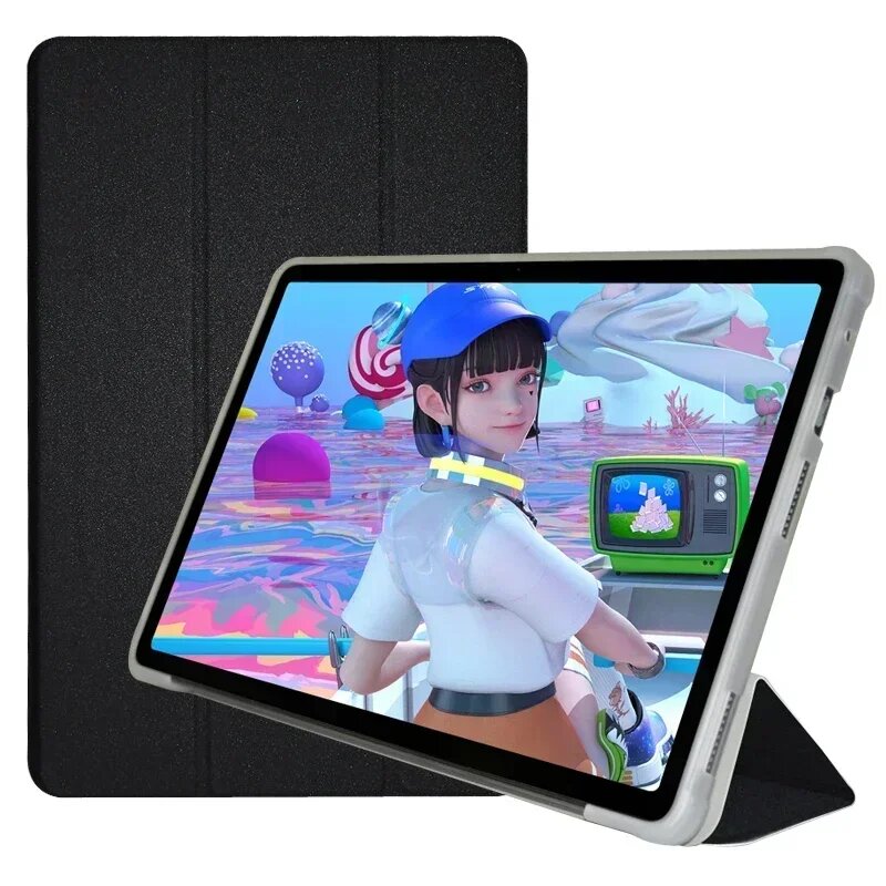 Чехол-подставка TriFold для Funda Teclast P50AI / T50 Plus (2025) Smart Tablet Case с противоударной задней панелью из ТПУ с автоматическим режимом сна/пробуждения