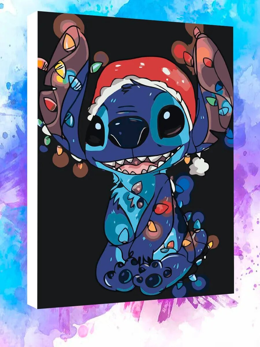 Картина по номерам Лило и Стич Новый год Дисней Disney