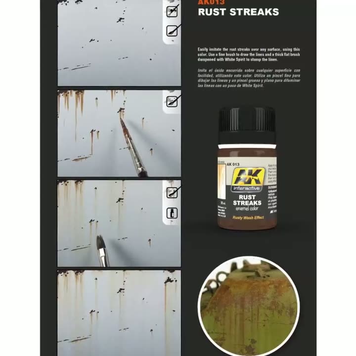 Краска для сборных моделей AK Interactive - Rust Streaks — фото 1