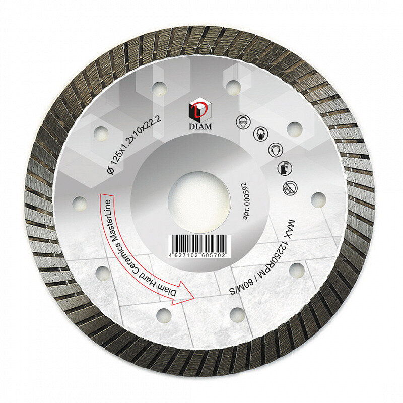Диск алмазный DIAM 125х1,2х10х22,2 Hard Ceramics Master Line (керамика, тонкий) 000592
