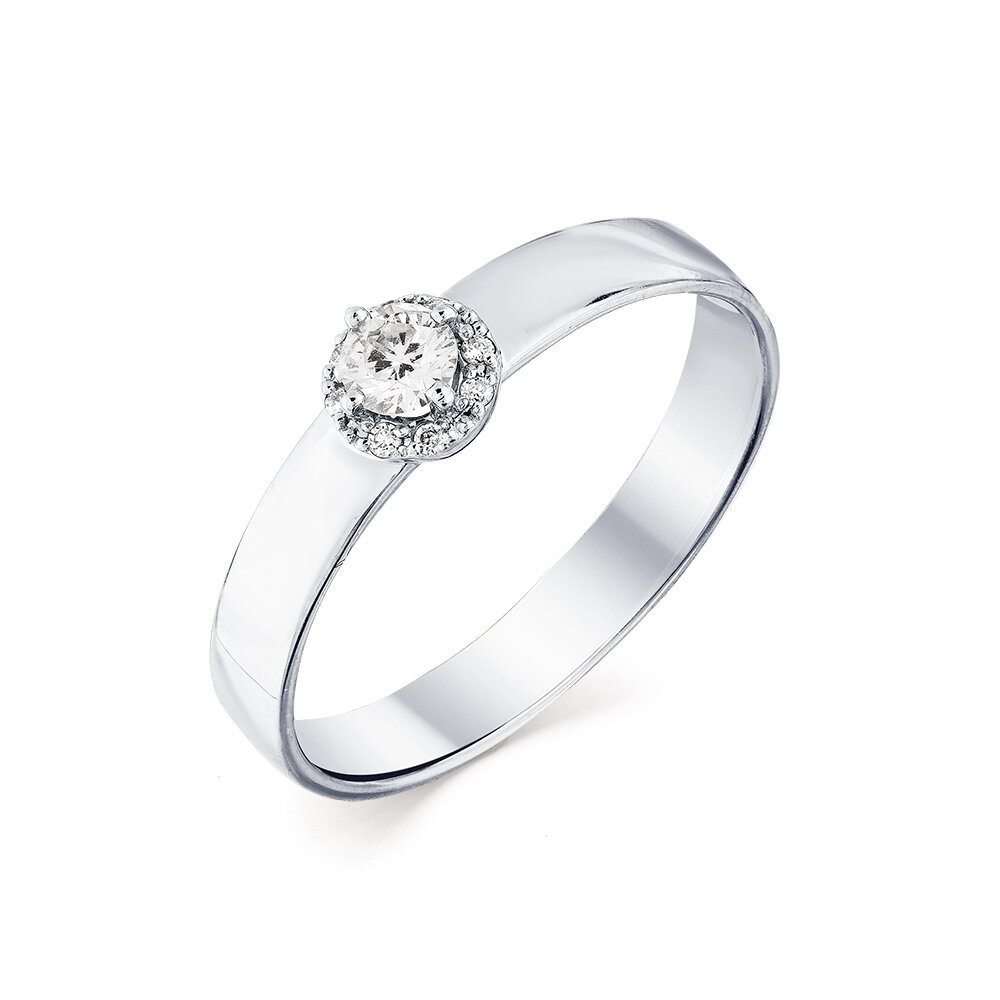 Кольцо, белое золото, 585 проба, бриллиант