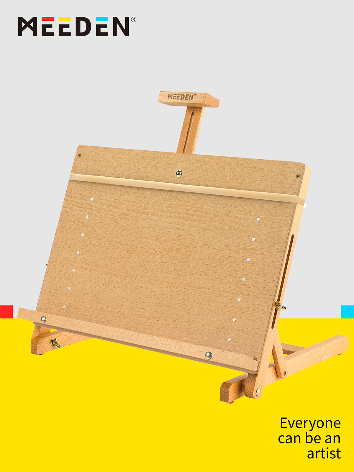 Мольберт MEEDEN, для художников, настольный, H-образный, массив бука, нагрузка до 5кг