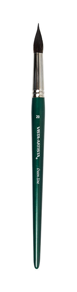Кисть "Green Line" "VISTA-ARTISTA" 90211-20 имитация белки круглая короткая ручка №20