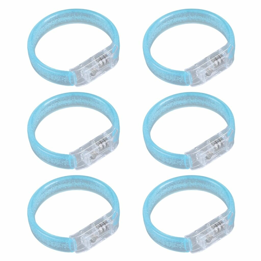 6шт, красочный многоцветный светодиодный светящийся акриловый пузырьковый люминесцентный браслет-синий