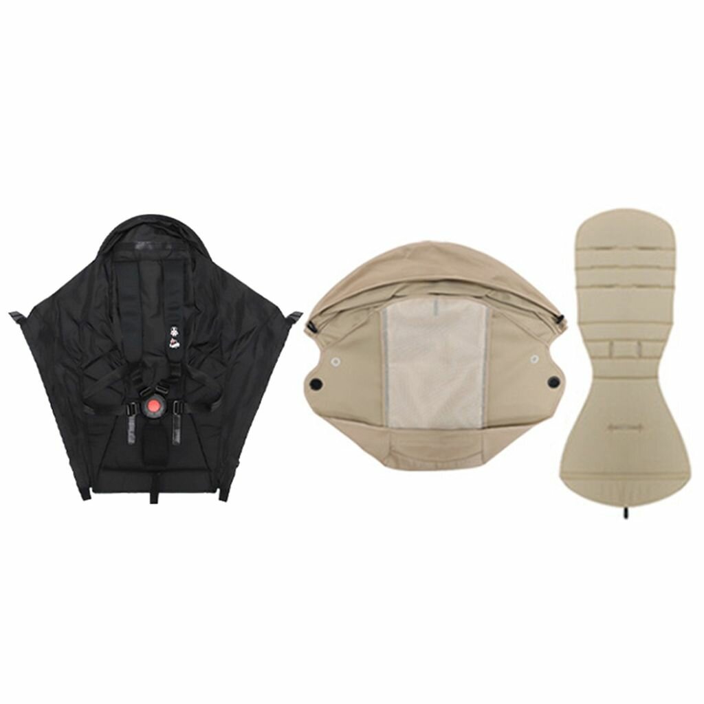 (1 комплект) Чехол для детской коляски, комплект из трех предметов - хаки