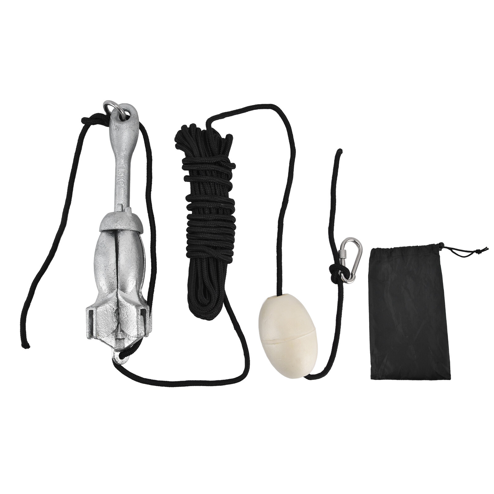 Складной якорь-кошка 1.5 кг, комплект с буем и веревкой