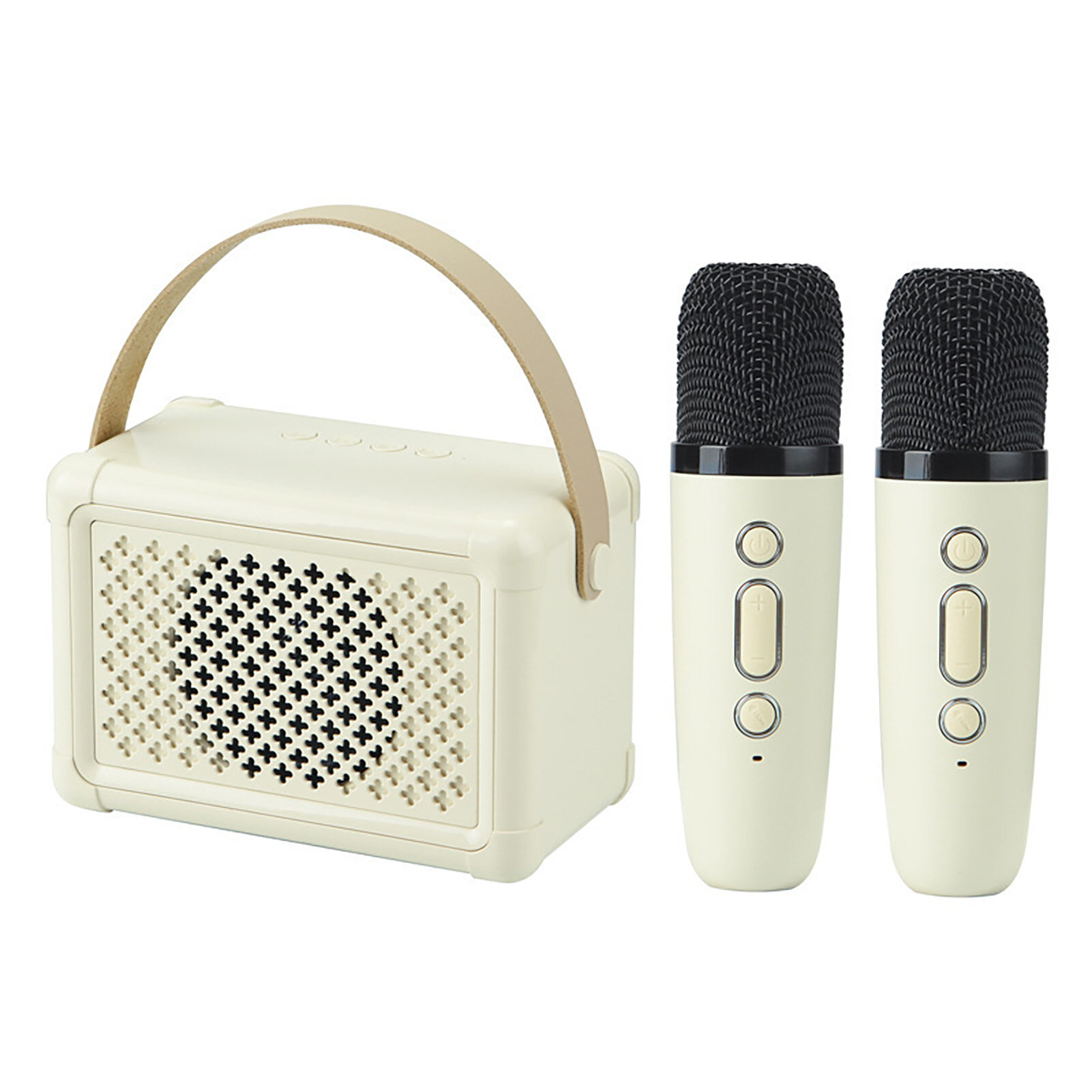 Bluetooth караоке динамик с FM радио и двумя микрофонами