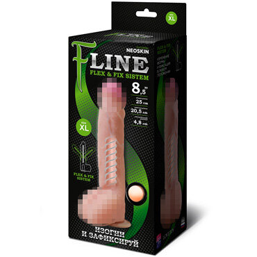 Биоклон Flex & Fix Line XL 8,5", телесный Фаллоимитатор на присоске с функцией изменения формы