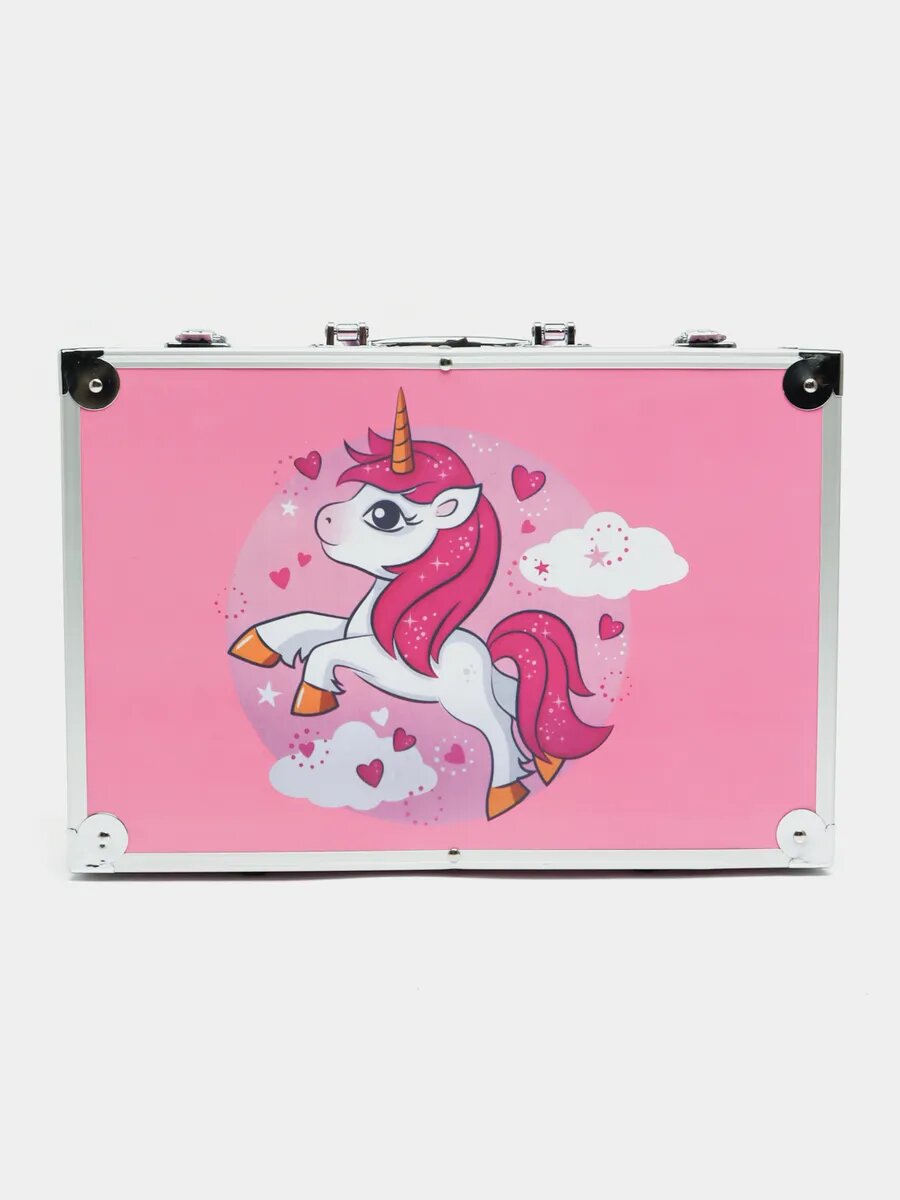 Детский набор для рисования "Единорог", 145 предметов, в кейсе, розовый