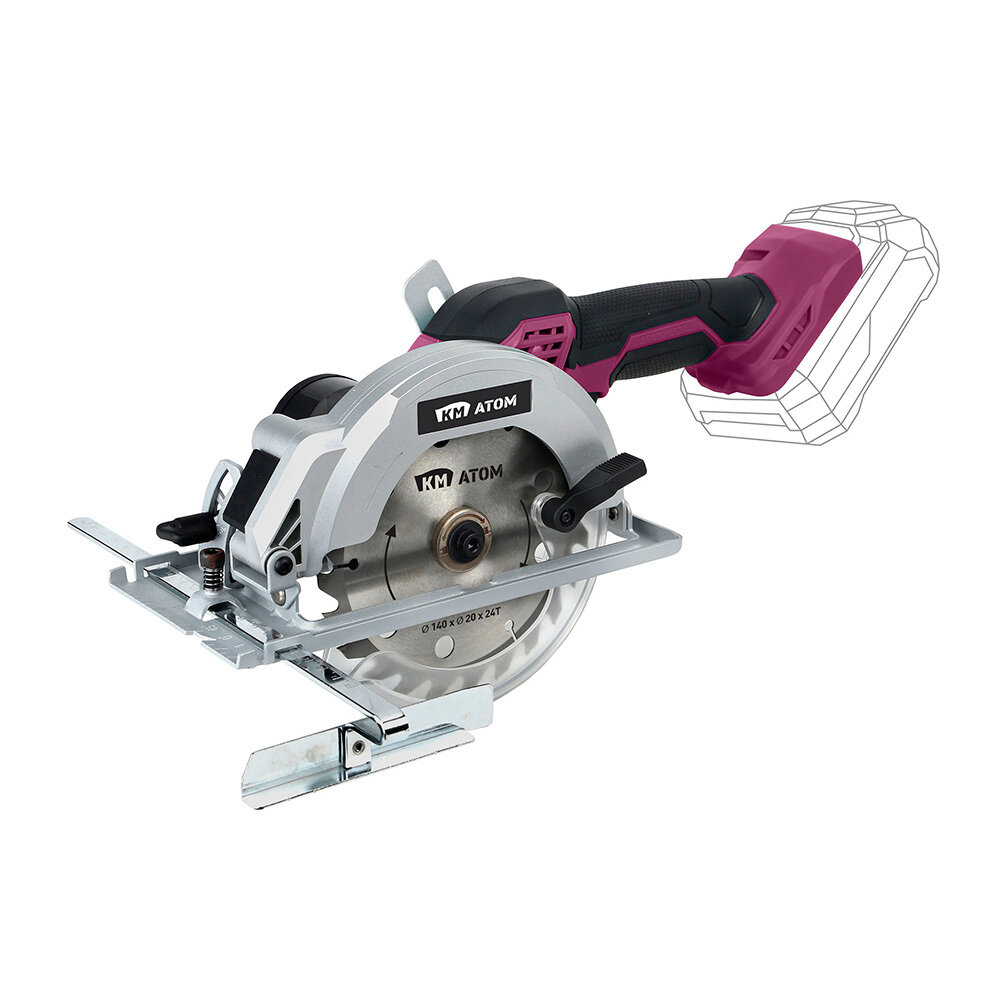 Пила дисковая аккумуляторная КМ атом 18 В d140 мм без АКБ и ЗУ (СDS-182BL)