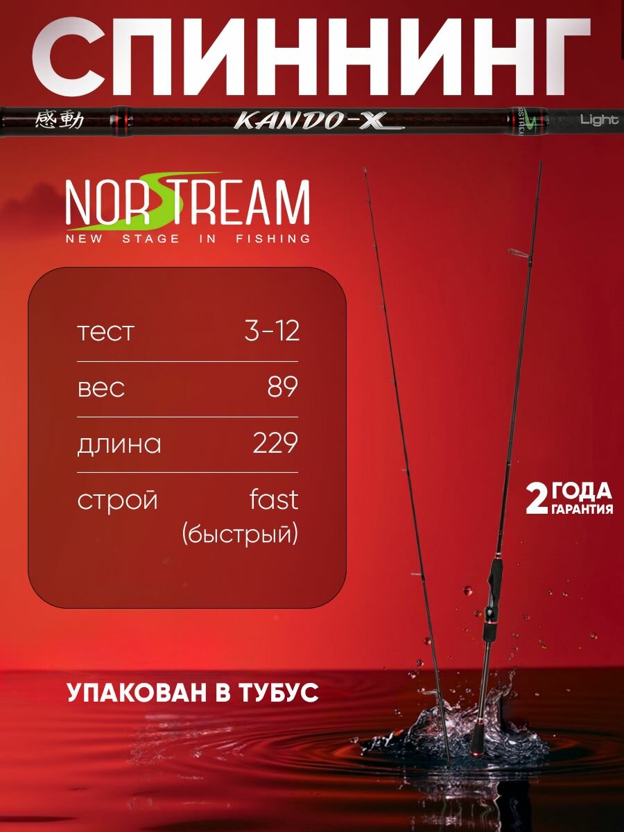 Спиннинг Norstream Kando-X Light 762L тест 3 - 12 г, 229см