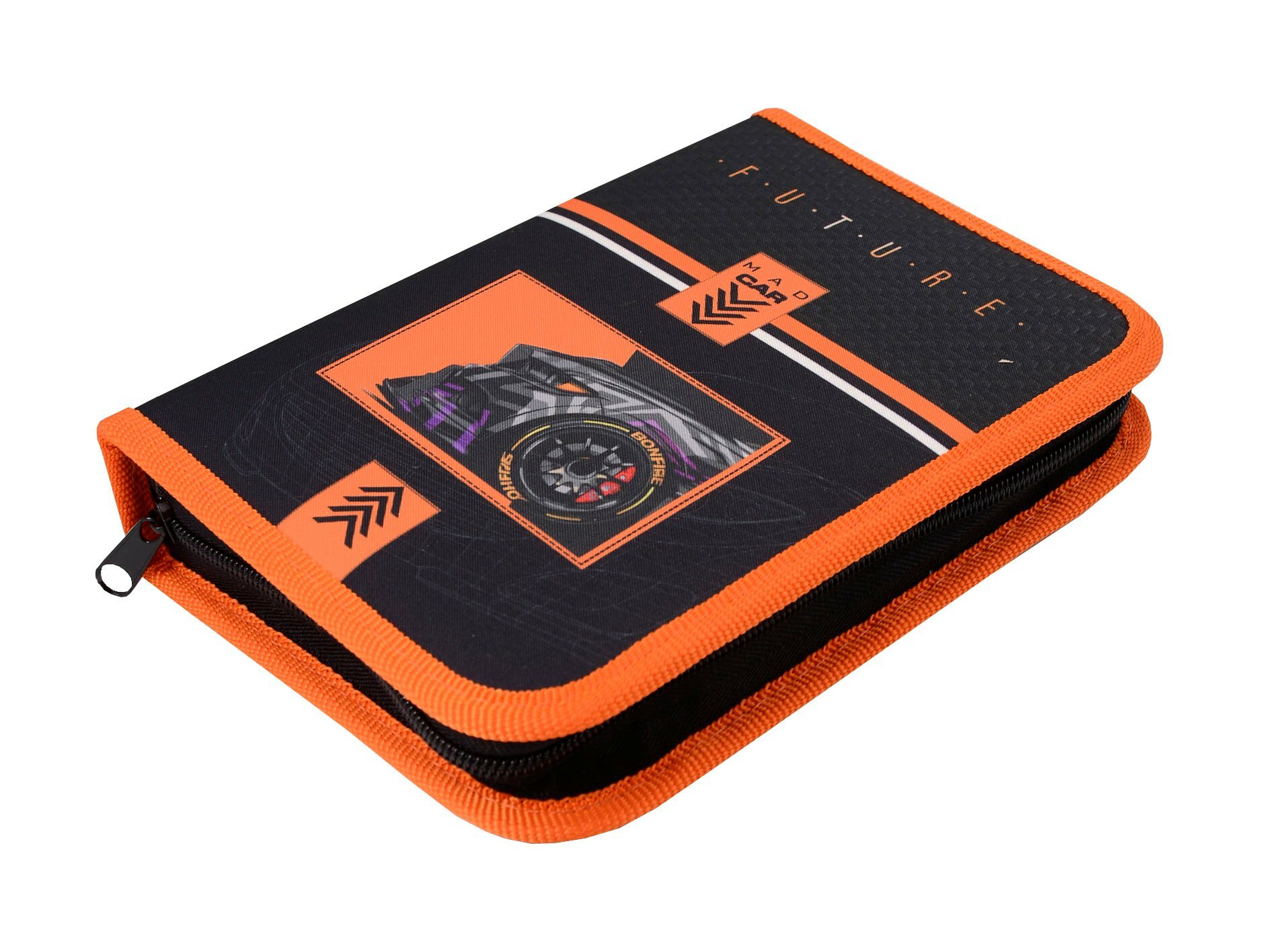 Пенал 1 отделение "Mad car" 20*14, ткань/картон