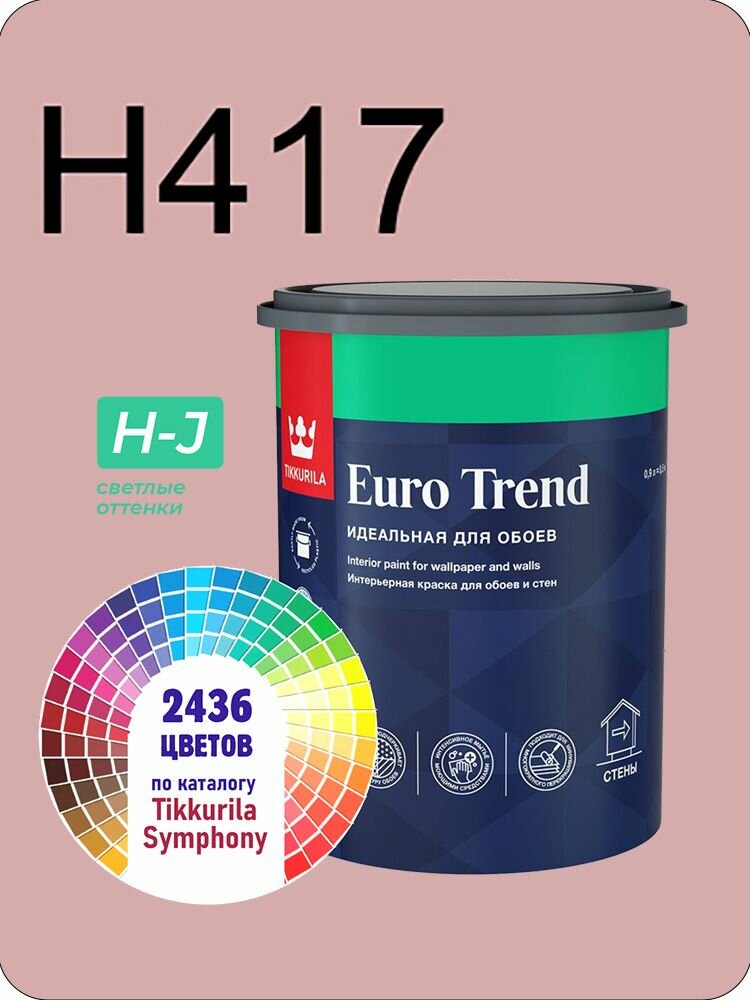 Краска для обоев Tikkurila Euro Trend 0,9л. светлые оттенки H417