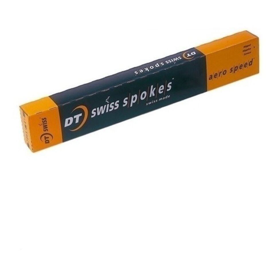 Набор из 32-х спиц DT Swiss Aero Speed 1.8/1.2/1.8 x 279 мм, без ниппелей, нержавеющая cталь, черный. Плоские, аэродинамичные