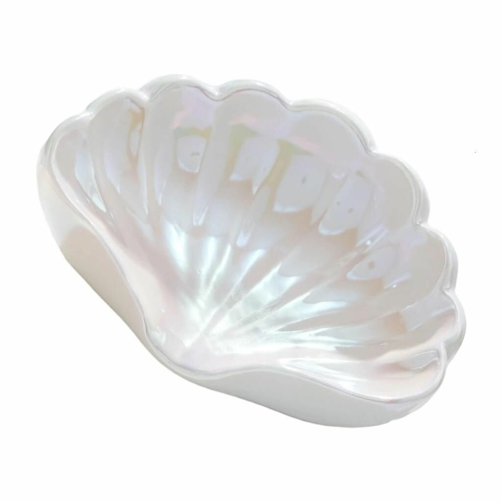 Керамический держатель для мыла в форме ракушки, - Красочный белый цвет