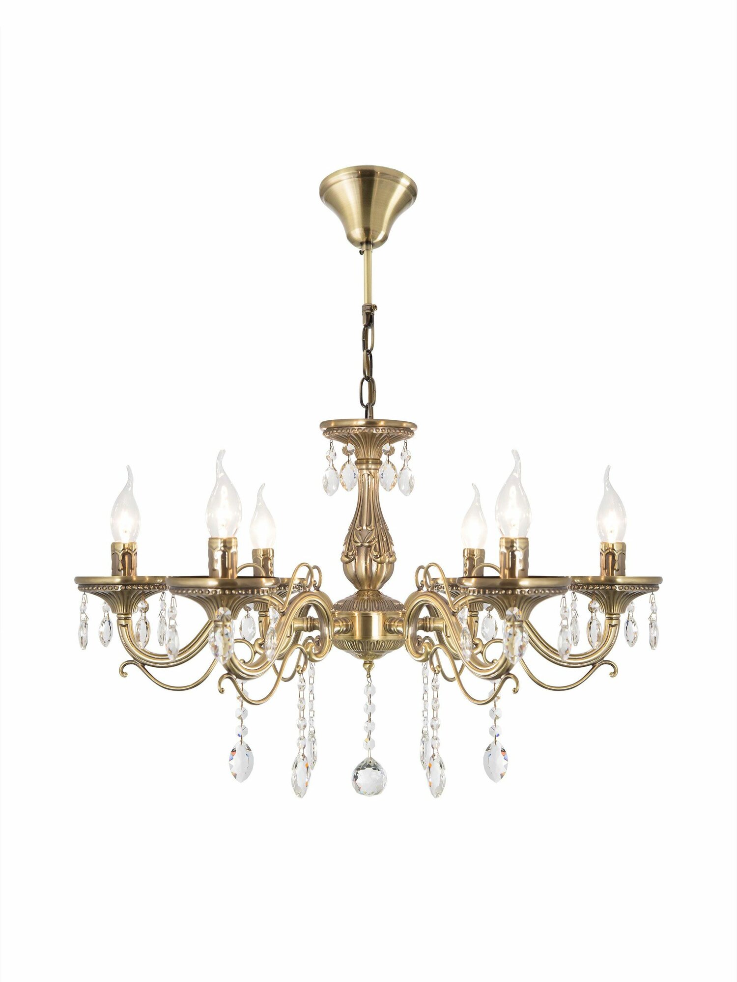 Хрустальная люстра Citilux Кармен CL404163, классическая, бронза, 6 рожков, E14, 360 Вт