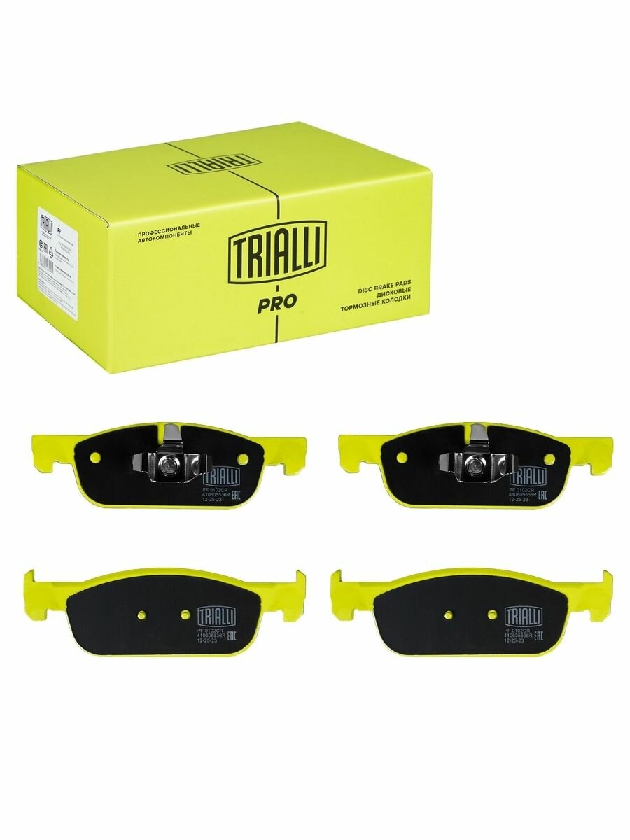 Колодки тормозные дисковые передние TRIALLI PF0102CR для Лада Xray, DACIA Logan, RENAULT Clio