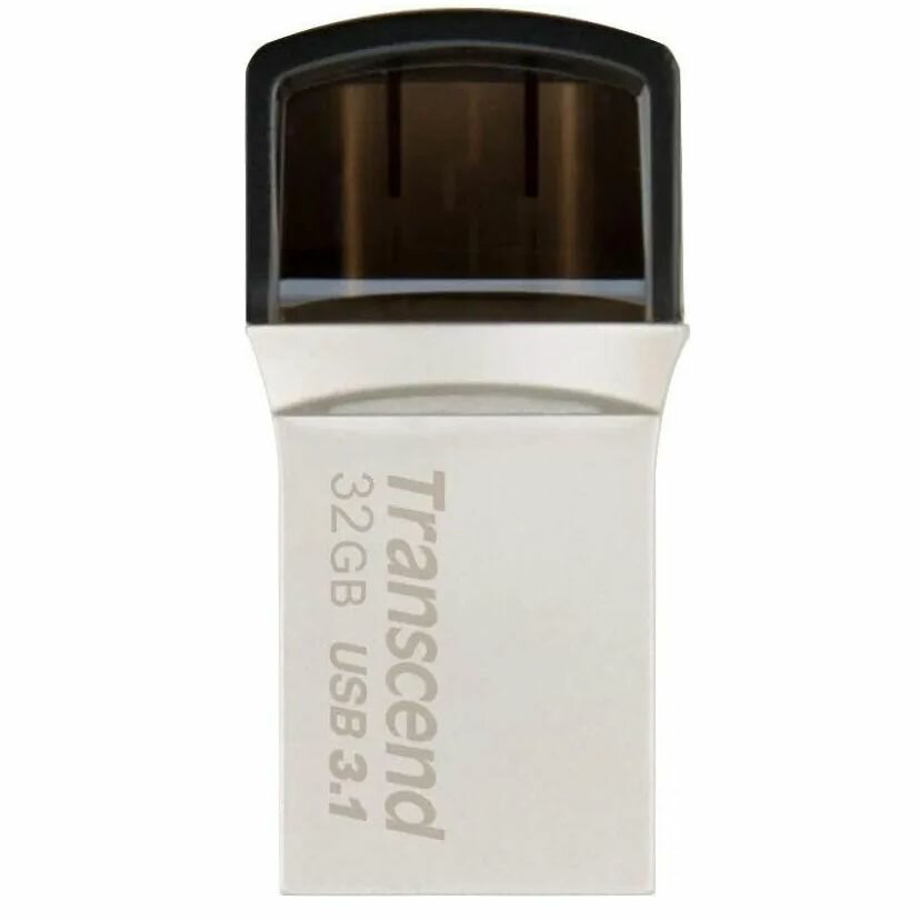 Память USB Flash 32 ГБ Transcend TS32GJF890S (TS32GJF890S) серебристый - колпачок, пластик, USB 2.0, чтение - 20 Мб/с