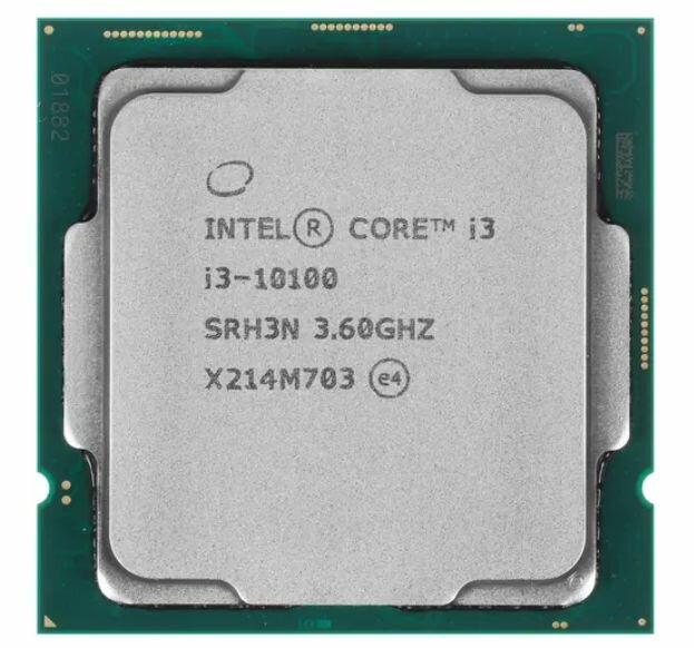 Процессор Intel Core i3-10100 (CM8070104291317-SRH3N) OEM - LGA 1200, 4 х 3.6 ГГц, L2 - 1 МБ, L3 - 6 МБ, 2хDDR4-2666 МГц, Intel UHD Graphics 630, TDP 65 Вт