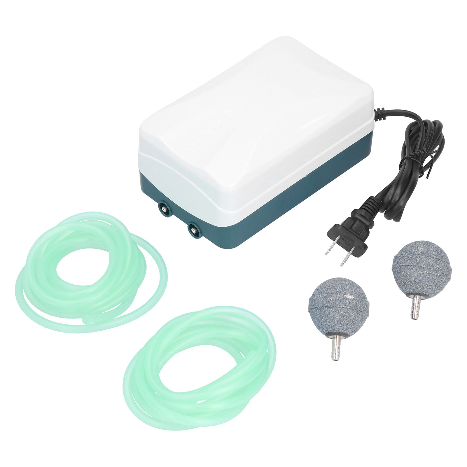 Бесшумный кислородный насос для аквариума с двойным выходом