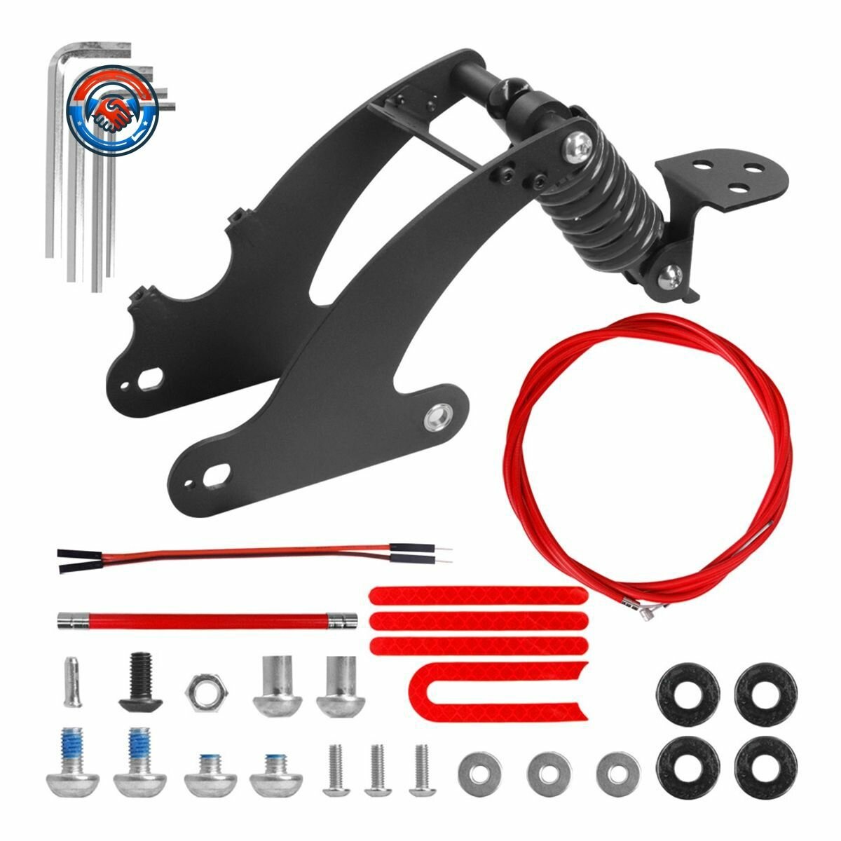 Комплект прочных металлических аксессуаров для электросамоката M365/1S, удлинение тормозного троса и винты заднего колеса, набор для комфортной и безопасной езды