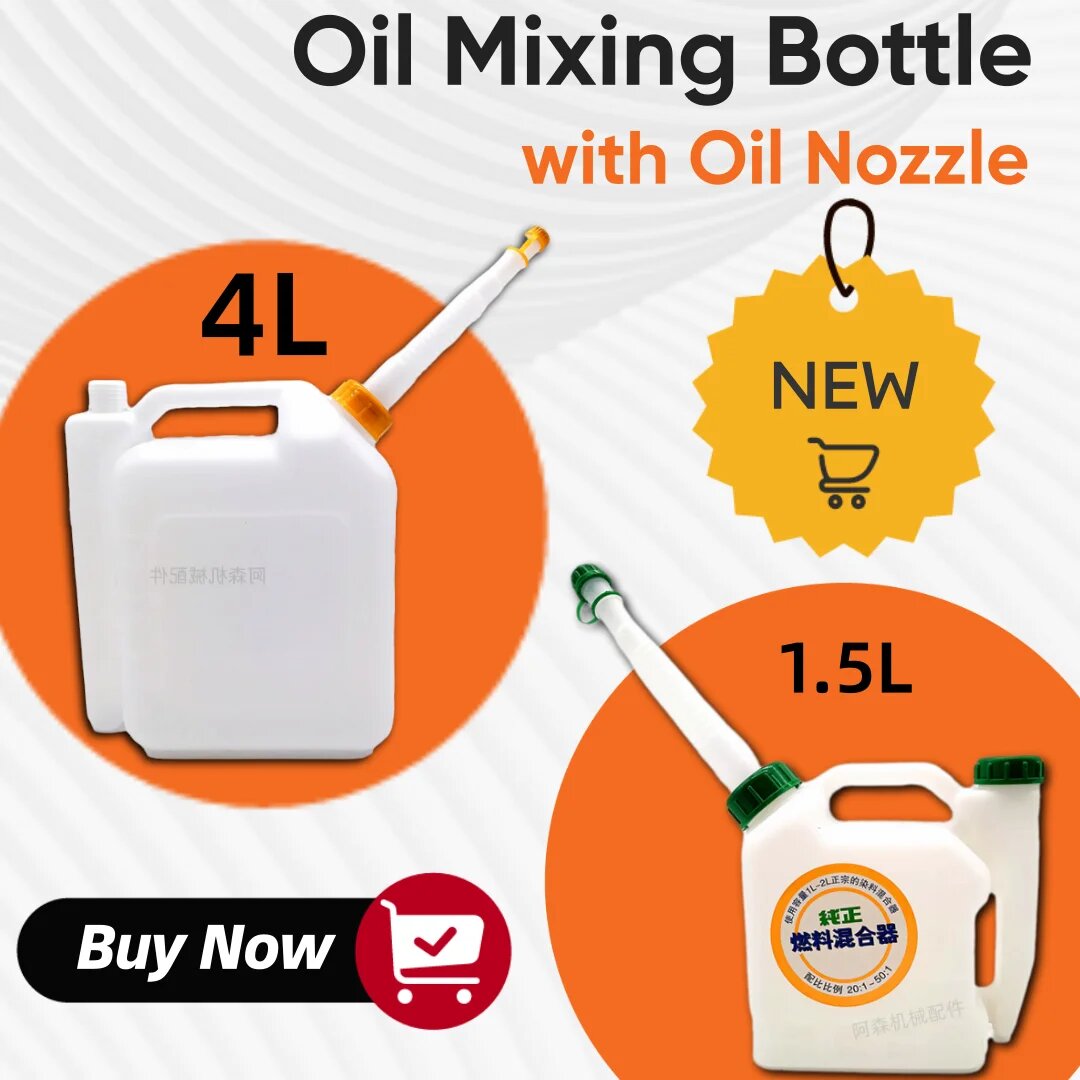Масляный горшок 1,5/4 л, бензиновая бутылка для смешивания топлива, 2-тактный для триммеров для бензопил, 1:25 50:1, газонокосилки, лески, триммеры, садовые принадлежности, 4 L