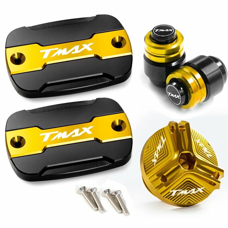 Для Yamaha TMAX 530 500 560 TMax530 SX DX TECH MAX TMAX560 T-Max аксессуары передняя тормозная жидкость, крышка тормозного бака и крышка заливной горловины, 4pcs gold