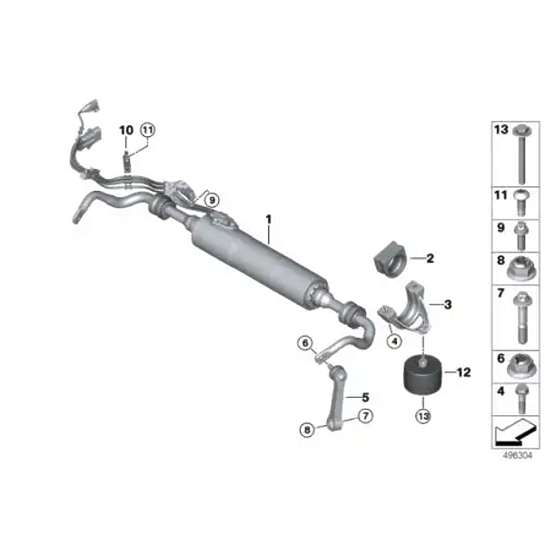 BMW 33 55 6 776 944 (33556776944) винт (саморез) m10x40-10.9 \BMW (БМВ) 5 f07 gt, lci, f10, f11, f18, f90 m5, g30, g31, g38, 6