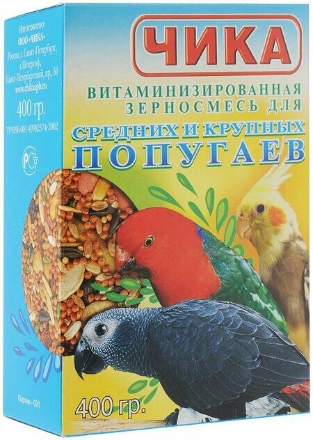 Чика 400 г корм для крупных и средних попугаев