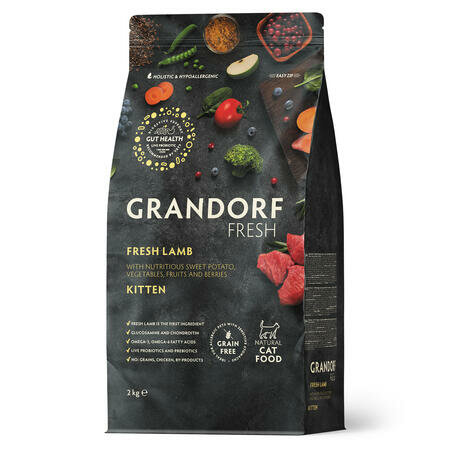 GRANDORF Fresh Cat KITTEN Lamb&Sweet Potato 2 кг сухой корм для котят свежее мясо ягненка с бататом
