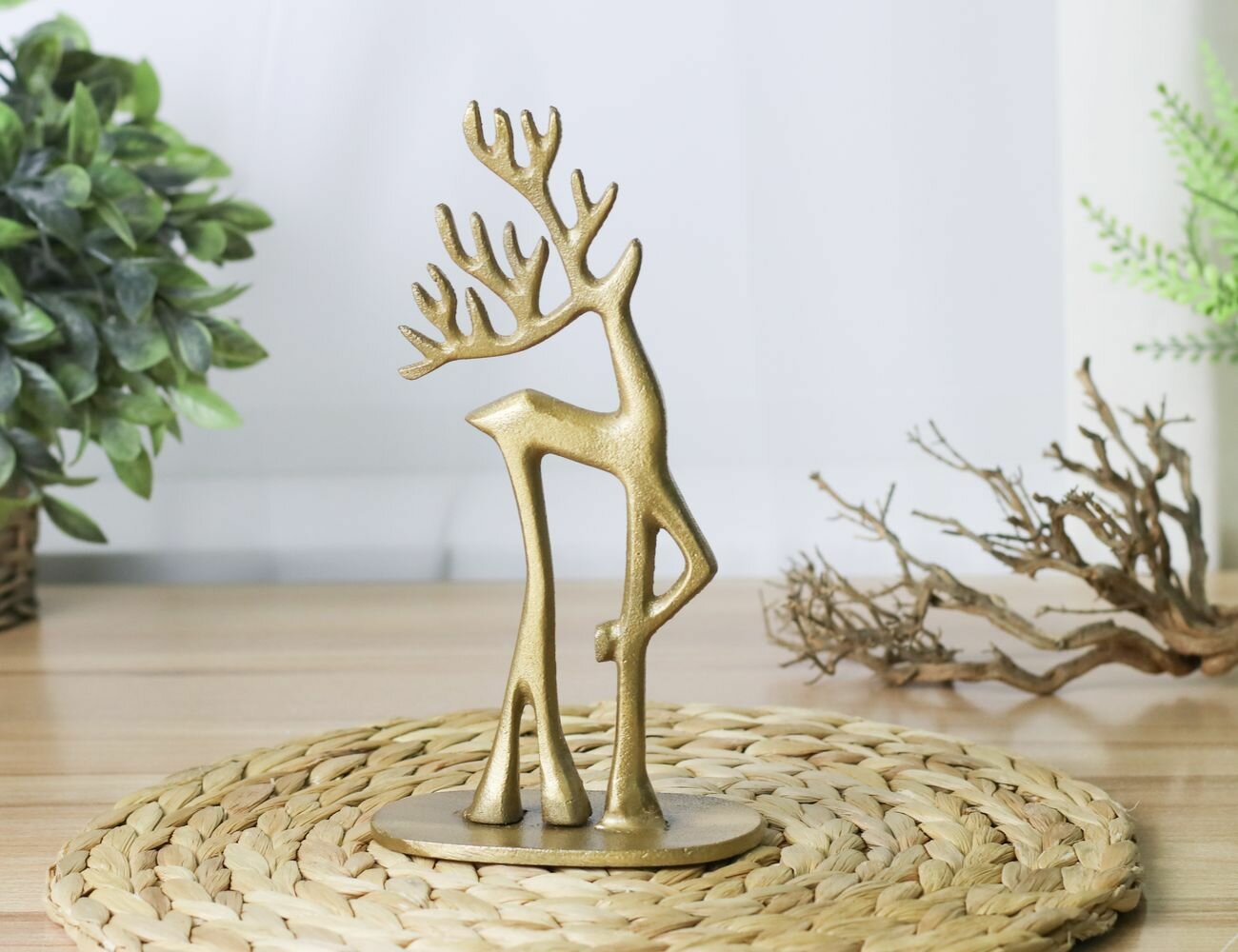 Декоративная фигура олень магнус, металл, золотой, 21 см, Koopman International A04610700