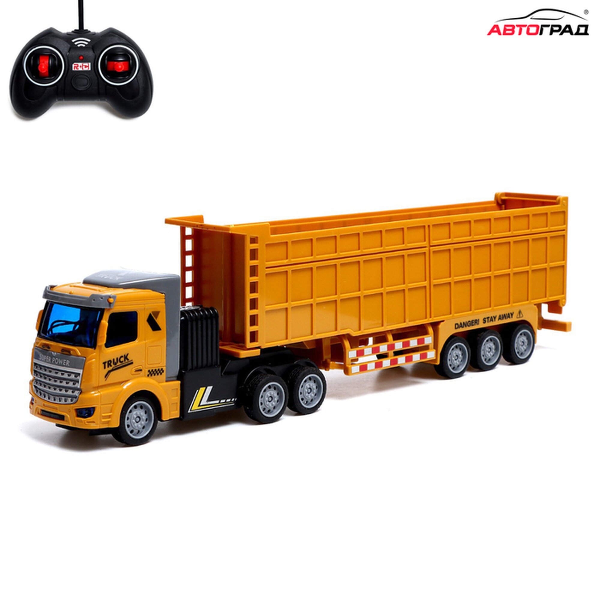 Автоград Грузовик радиоуправляемый "Перевозчик", 1:48, свет, работает от аккумулятора 7753088