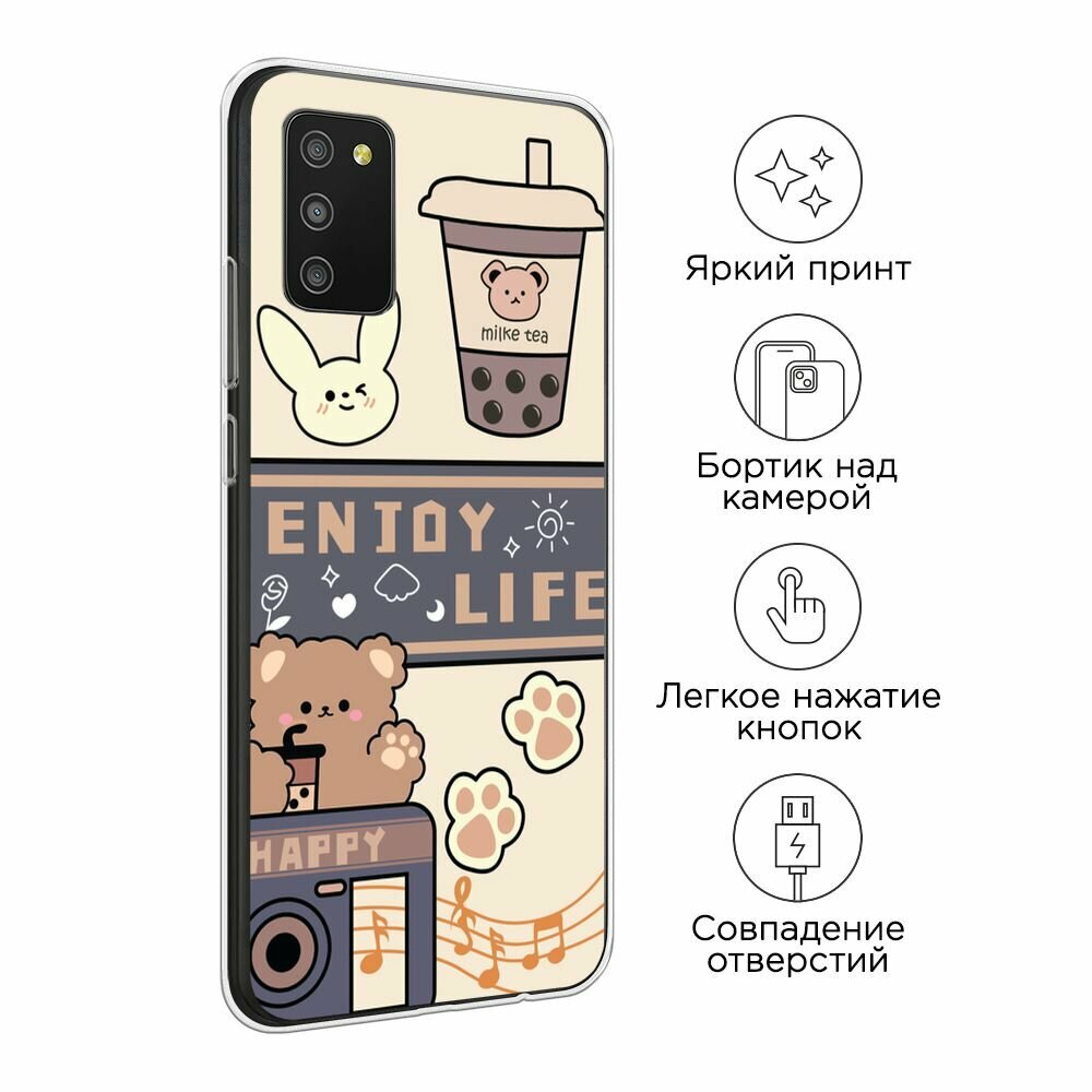 Чехол на Samsung Galaxy A02s / Самсунг Галакси A02s с принтом "Enjoy life 1" — фото 1