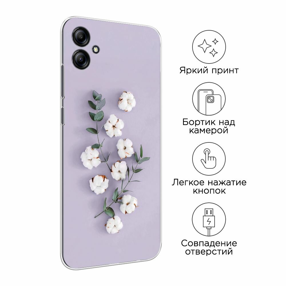 Чехол на Samsung Galaxy A04e / Самсунг A04e с принтом "Веточка хлопка" — фото 1