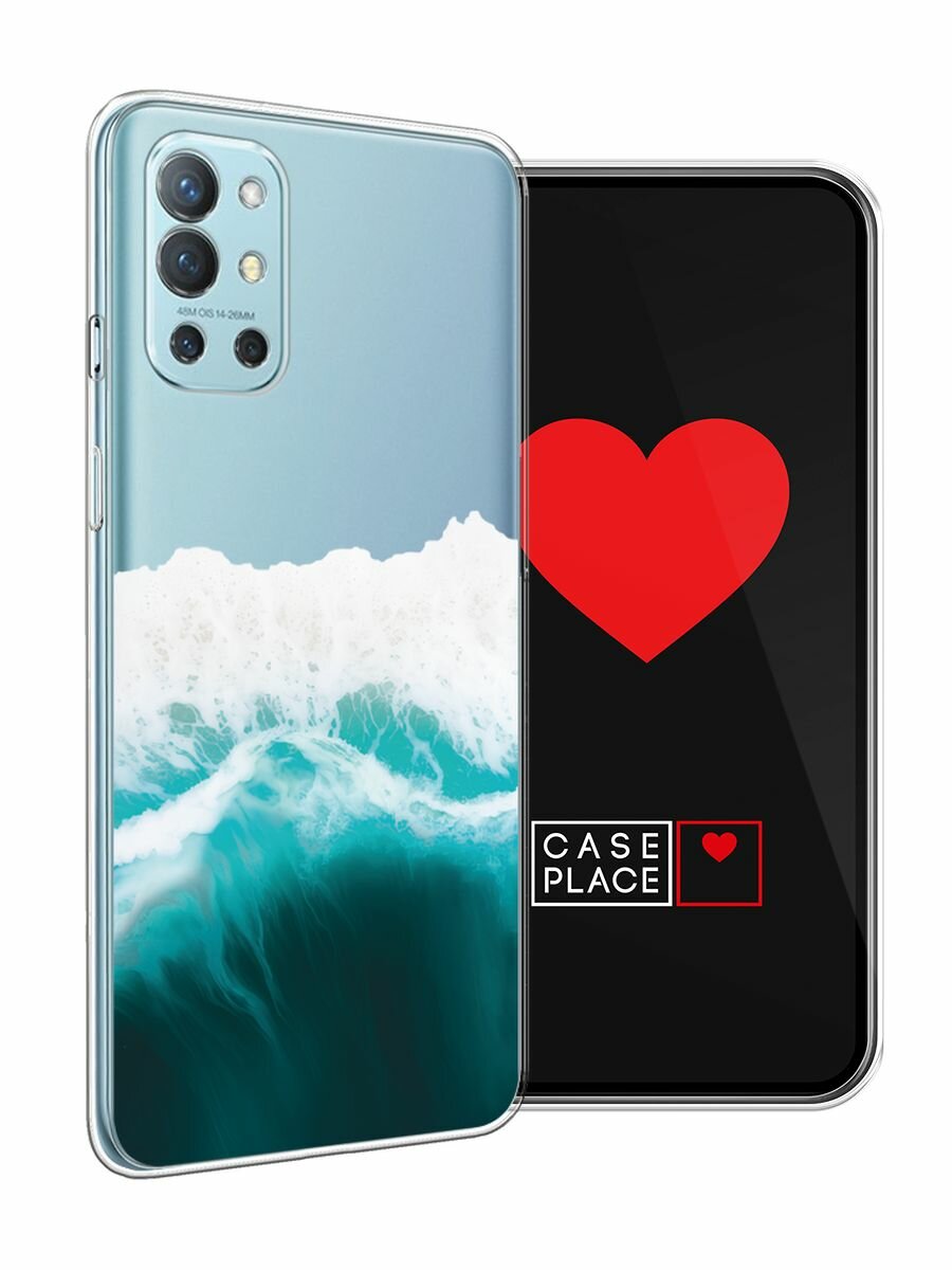 Чехол на OnePlus 9R / ВанПлас 9R с принтом "Большая волна", прозрачный — фото 1