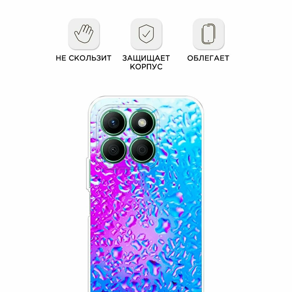 Силиконовый чехол на Honor X8B / Хонор X8B с принтом "Капли на стекле" — фото 1
