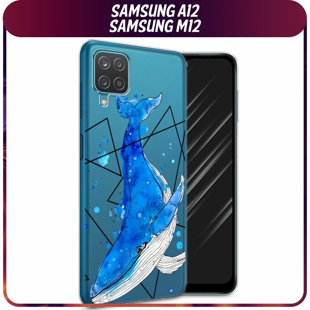 Чехол на Samsung Galaxy A12/M12 / Самсунг Галакси А12/М12 с принтом "Кит графика", прозрачный