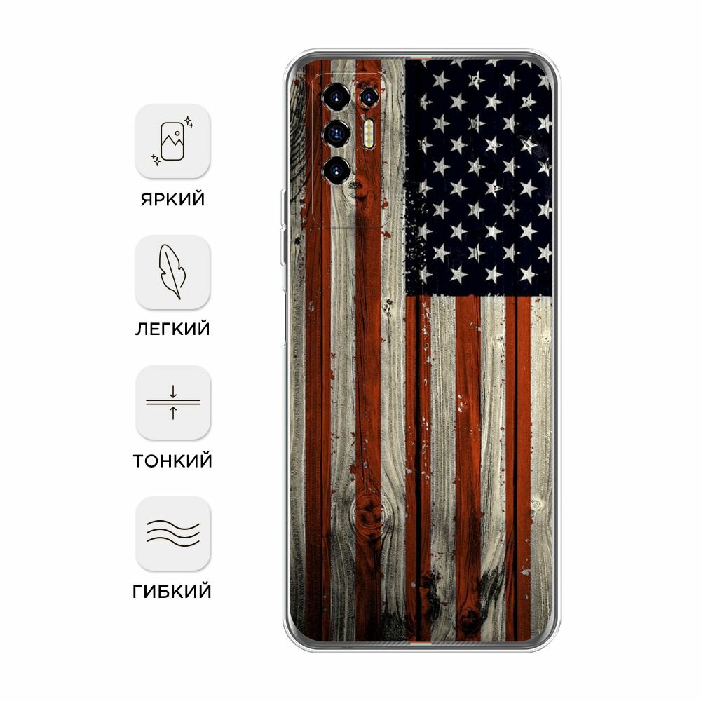Силиконовый чехол на Tecno Pova 2 / Текно Пова 2 с принтом "США" — фото 1