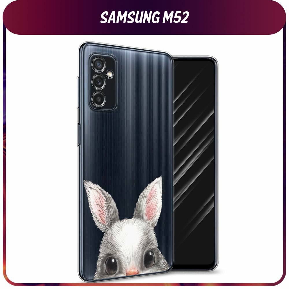 Чехол на Samsung Galaxy M52 / Самсунг Галакси M52 с принтом "Карандашный кролик 2 - 8 марта", прозрачный