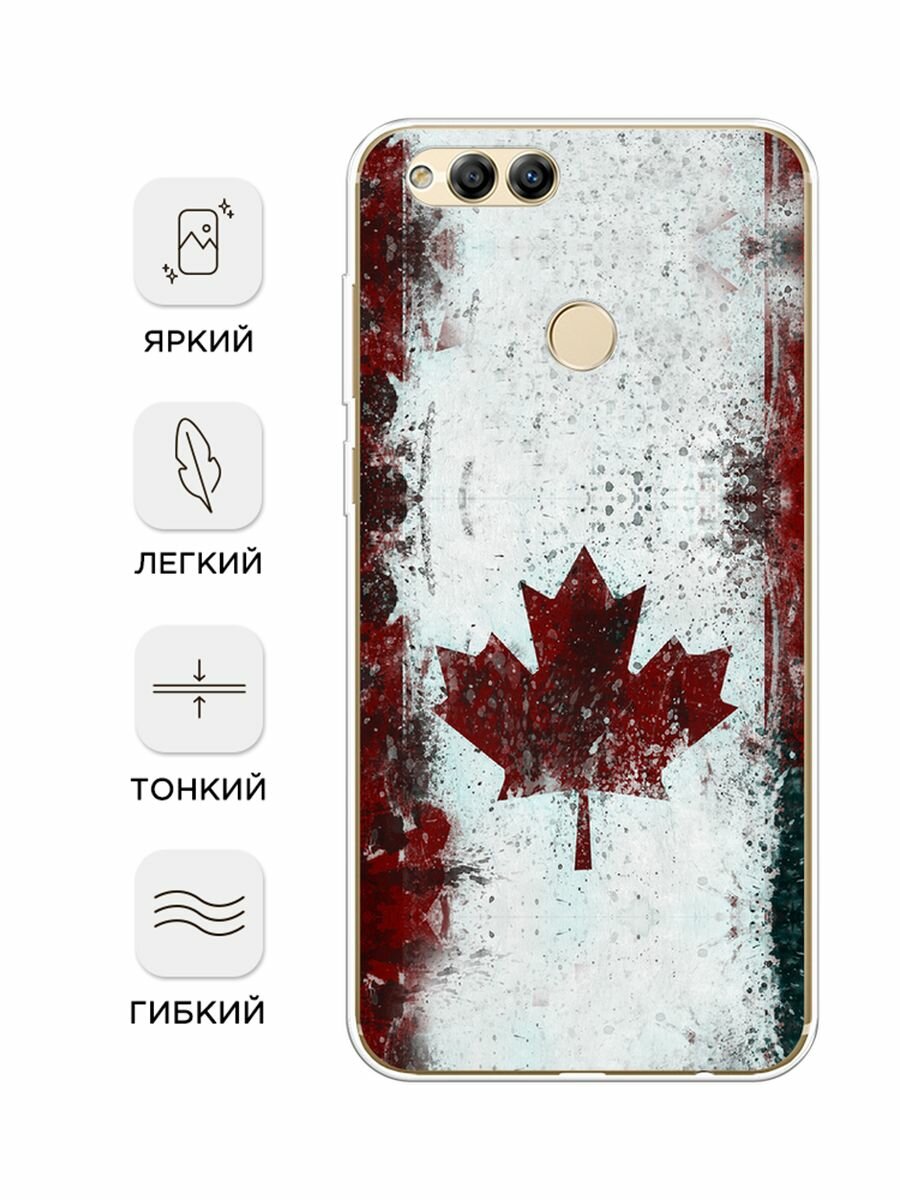 Силиконовый чехол на Honor 7X / Хонор 7Х с принтом Канада — фото 1