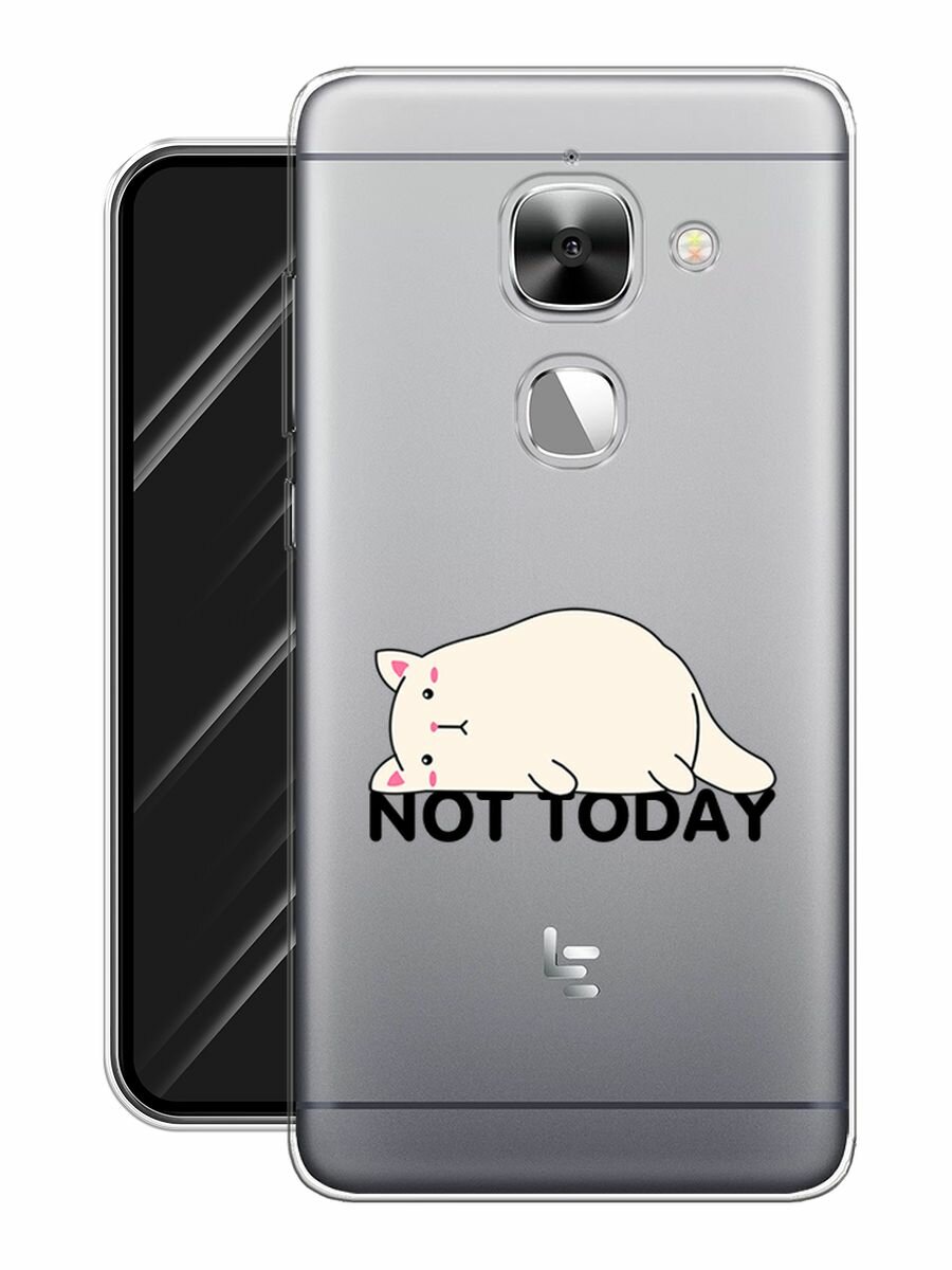 Чехол на LeEco Le 2/2 pro / Лееко Ле 2/2 про с принтом "Cat not today", прозрачный — фото 1