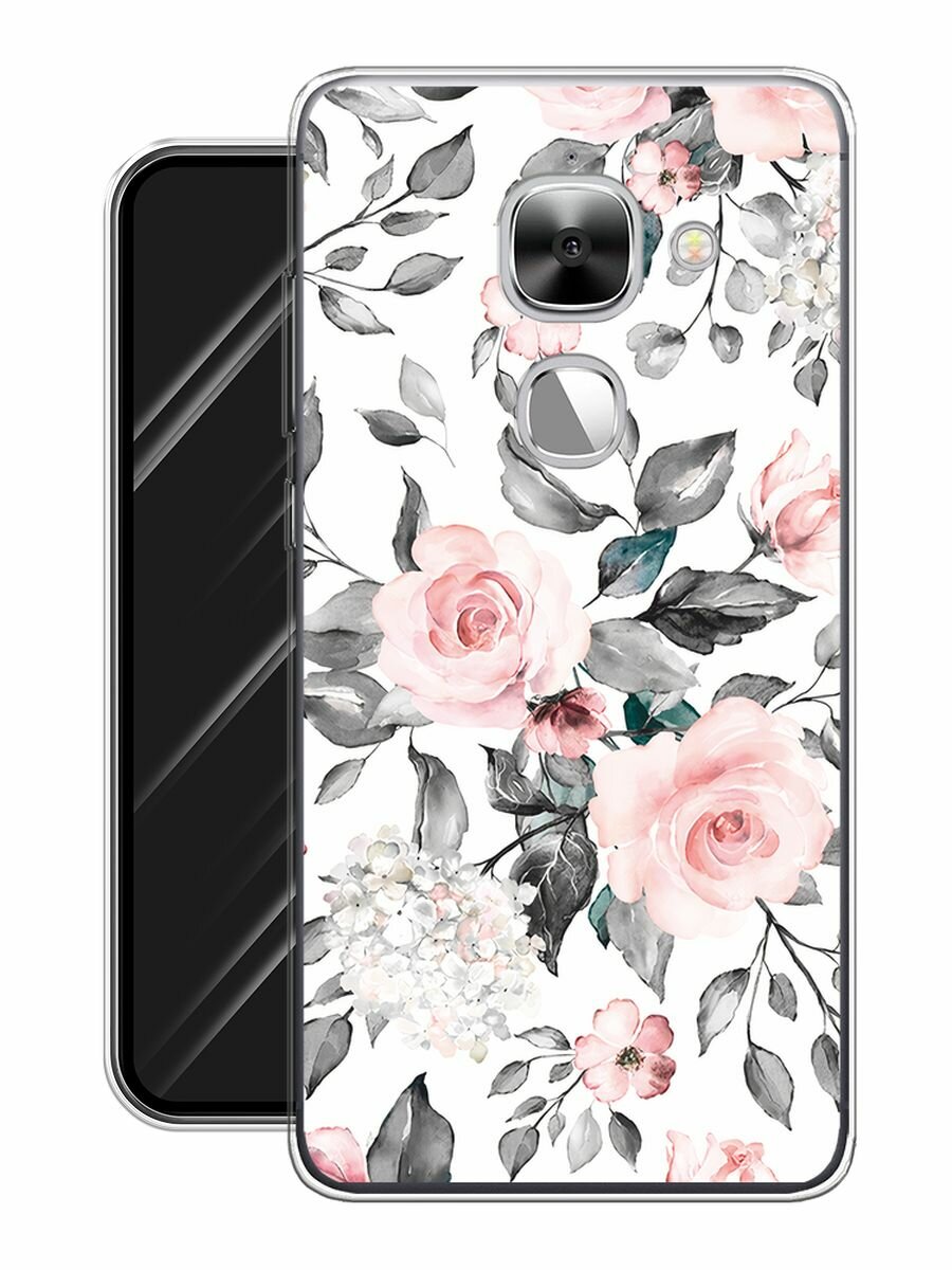 Чехол на LeEco Le 2/2 pro / Лееко Ле 2/2 про с принтом "Розы на белом" — фото 1