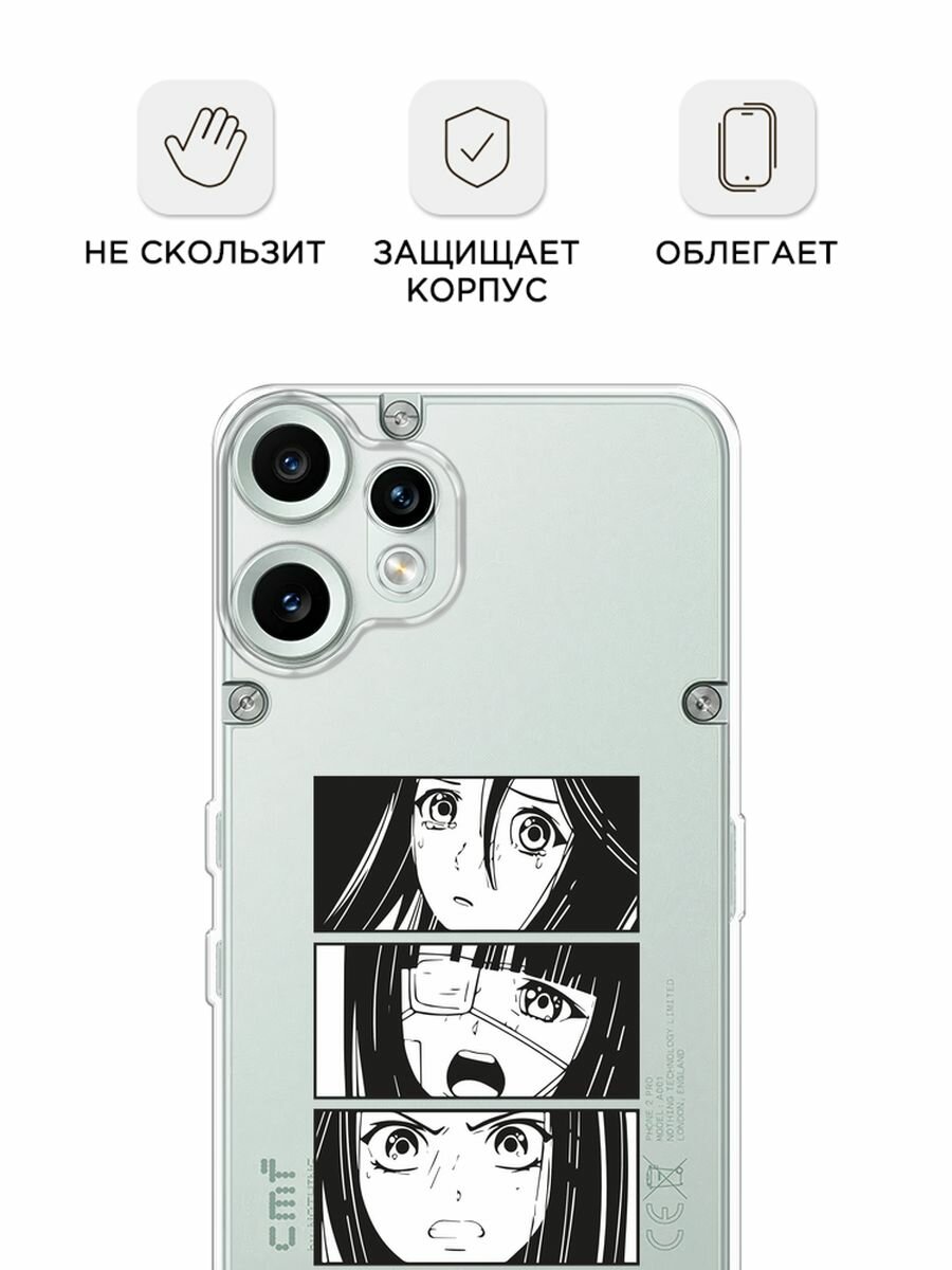 Чехол на CMF Phone 2 Pro / CMF Фон 2 Про с принтом "Tokyo girls", прозрачный — фото 1