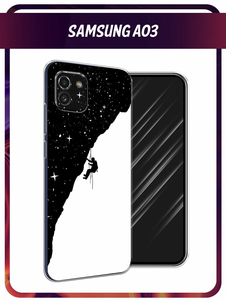 Чехол на Samsung Galaxy A03 / Самсунг Галакси А03 с принтом "Космический альпинист"