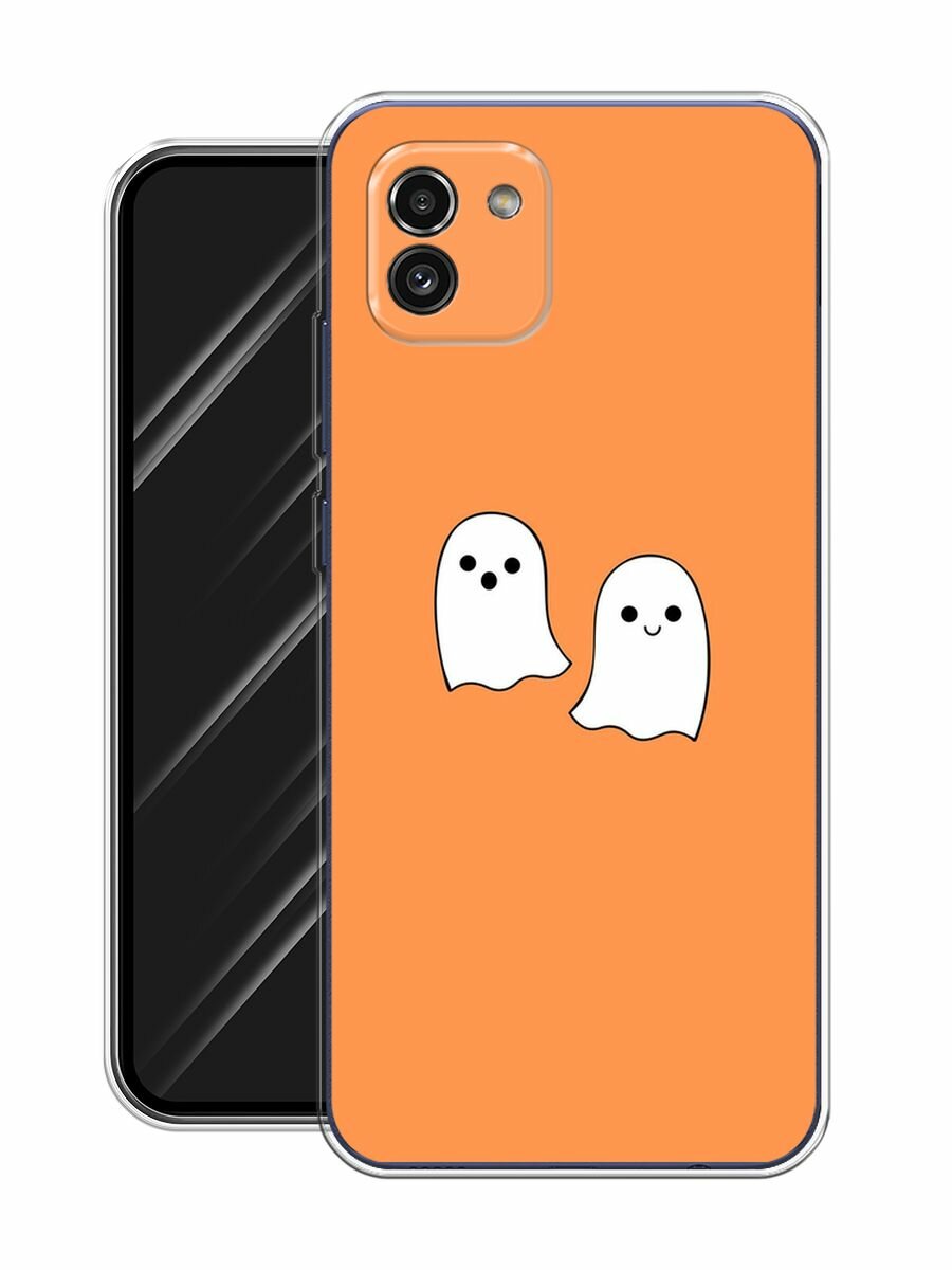 Чехол на Samsung Galaxy A03 / Самсунг Галакси А03 с принтом Cute ghosts — фото 1