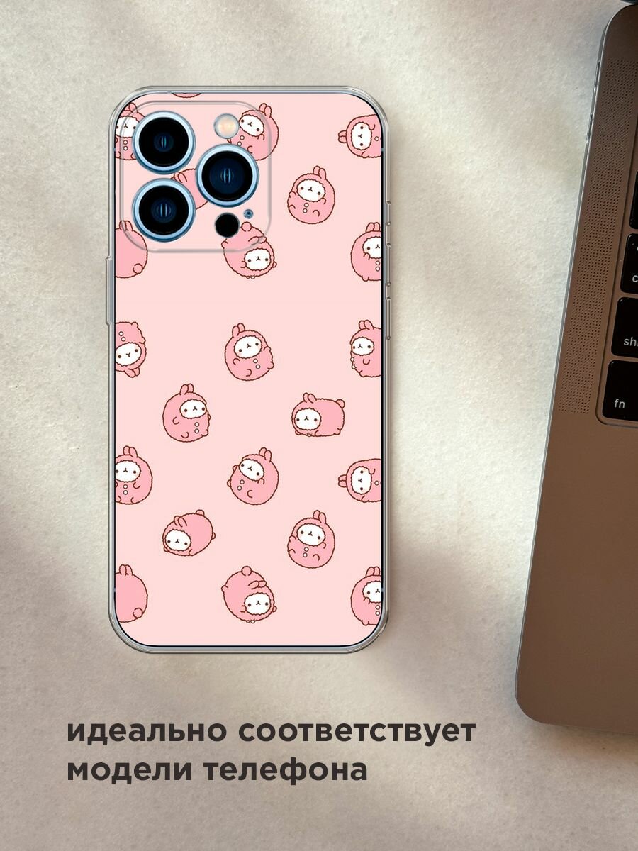 Чехол на Apple iPhone 13 Pro / Айфон 13 Про с принтом "Зайчики в капюшонах" — фото 1